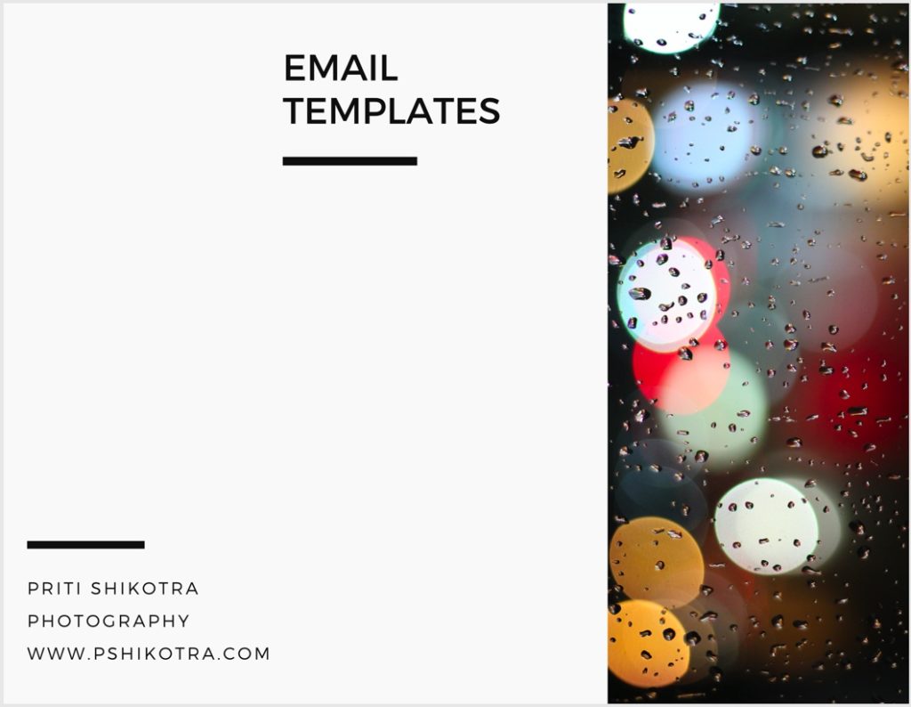Photography Business Email Templates - Priti Shikotra Photography